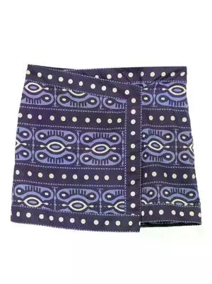 Johanna Ortiz Hunting Roots Dotted-print Mini Skirt - Blue