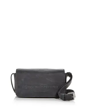 Alexander Wang Punch Flap Leather Crossbody Bag - Distressed