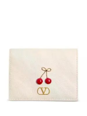 Valentino Garavani Cherryfic Leather Wallet - Neutrals