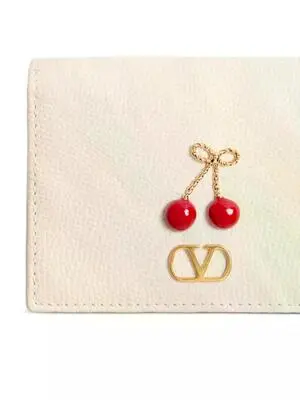 Valentino Garavani Cherryfic Leather Wallet - Neutrals