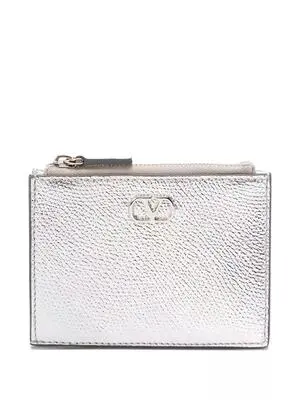 Valentino Garavani Zip Leather Wallet - Silver