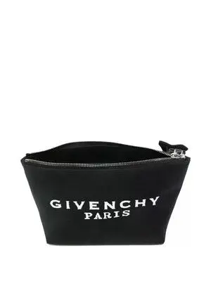 Givenchy Logo Clutch With Bow Detail - Black