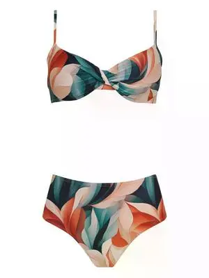 LYGIA & NANNY Verônica Twisted Printed Bikini - Green