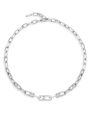 Messika 18k Gold Move Link Diamond Collar Necklace - White Gold