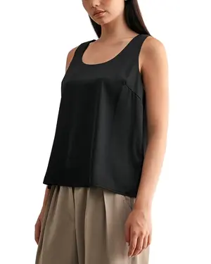 LUVEE Mable Satin Tank Top - Black