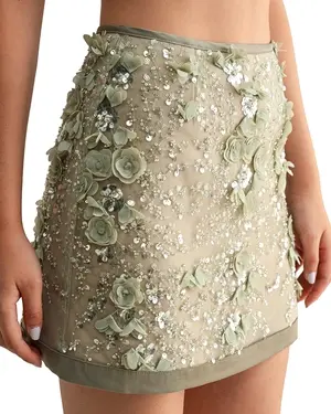 LUVEE Fringe Detail Mini Skirt