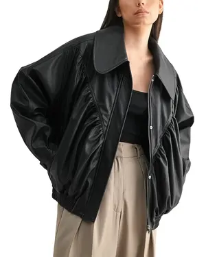 LUVEE Mable Oversized Retro Bomber Jacket