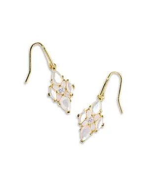 Kendra Scott Abbie Stone Cluster Earrings - White/gold