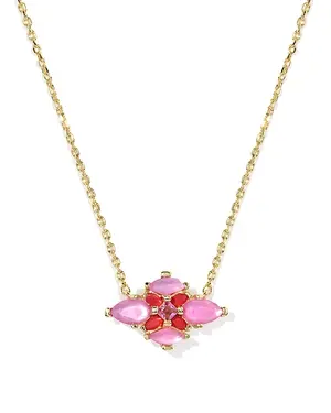 Kendra Scott Stone Cluster Pendant Necklace - Pink/gold