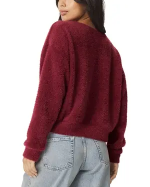 Splendid Fallon Fuzzy Crewneck - Cherry On Top