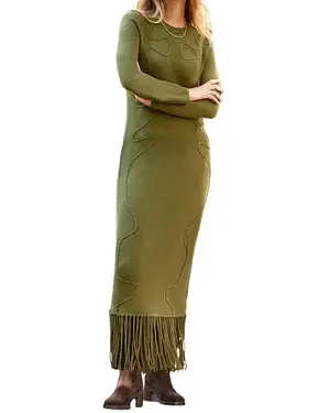 RO & ZO Applique Knit Maxi Dress
