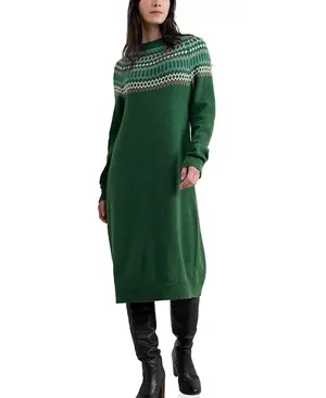 SEASALT CORNWALL Bird Ring Long Sleeve Dress - Modernist Dark Forage