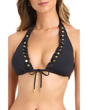 Bleu Rod Beattie Triangle Bikini Top Black