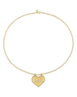 SYDNEY EVAN 14k Yellow Diamond Love Heart Pendant Necklace - Gold