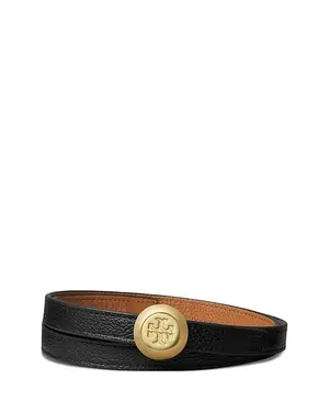 Tory Burch Romy Reversible Leather Belt - Black/gold