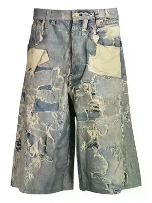 KAMIYA Trompe-l'oeil Print Shorts
