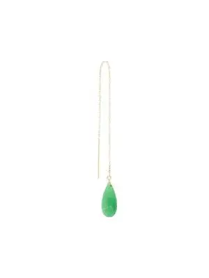 UZERAI EDITS 14kt Yellow Gold Chrysoprase Pull-through Single Earring - Metallic