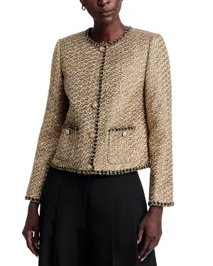 Elie Tahari Ramy Sequined Tweed Jacket