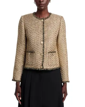 Elie Tahari Ramy Sequined Tweed Jacket
