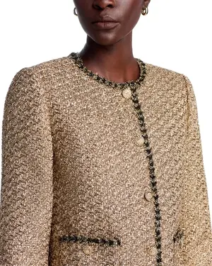 Elie Tahari Ramy Sequined Tweed Jacket