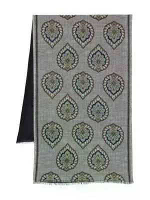 DELL'OGLIO Fringed Patterned Scarf