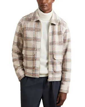 REISS Long-sleeved Check Overshirt