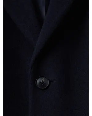 REISS Gable Wool Blend Overcoat - Navy