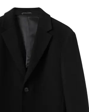 REISS Gable Wool Blend Overcoat - Navy