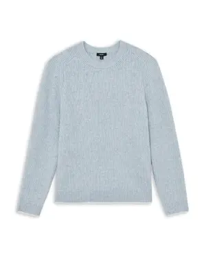 REISS Ribbed Crewneck Sweater - Soft Blue
