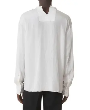 LANVIN Pleated Silk Top - Ecru