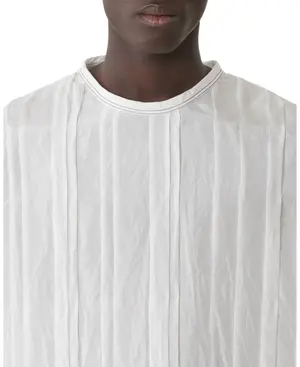 LANVIN Pleated Silk Top - Ecru