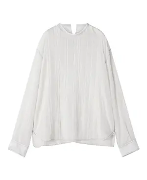 LANVIN Pleated Silk Top - Ecru