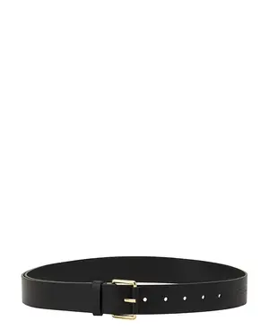 LANVIN Compagnon Leather Belt - Black