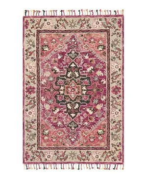 LOLOI Zharah Zr-05 Area Rug 7'9x9'9 - Raspberry/taupe