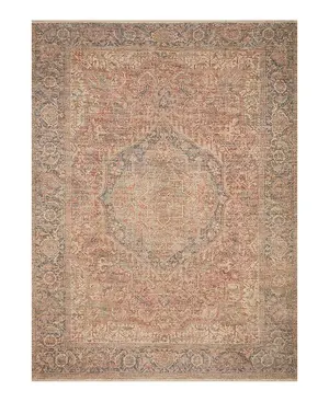 LOLOI Priya Pry-07 Area Rug 5'0x7'6 - Brick/navy