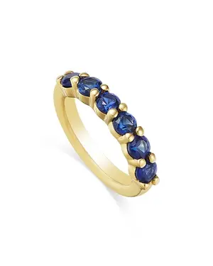 MOON & MEADOW 14k Yellow Lab Grown Blue Sapphire Circle Charm - Gold