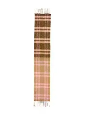 Paul Smith Fringed Check Scarf - Brown