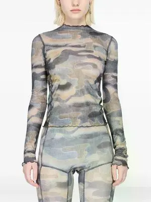 KNWLS Camouflage-print Top