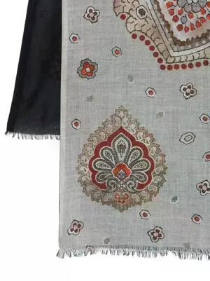 DELL'OGLIO Paisley Fringed Scarf