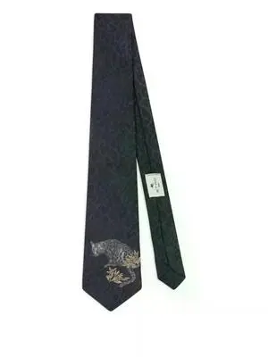 Etro Jacquard Animal Motif Neck Tie - Blue