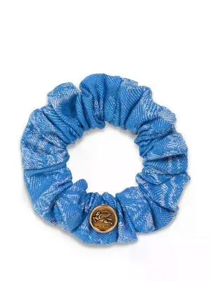 Etro Jacquard Denim Scrunchie - Blue