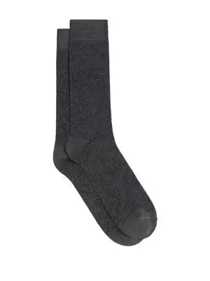 Etro Jacquard Leafy Socks - Grey