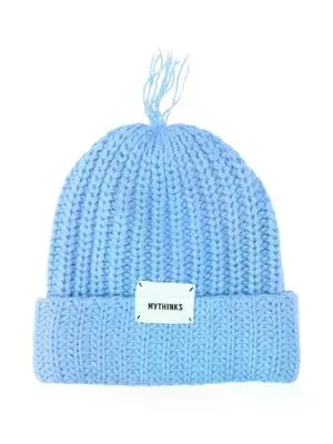 MYTHINKS Logo-patch Beanie - Blue