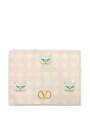 Valentino Garavani Vlogo Signature Patterned Wallet - Pink