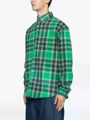 LC23 Plaid-pattern Pocket Shirt - Green