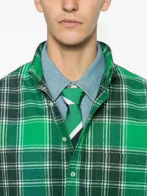 LC23 Plaid-pattern Pocket Shirt - Green