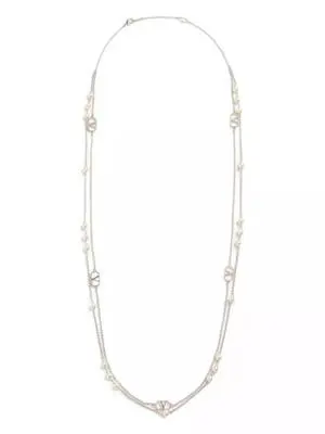 Valentino Garavani Vlogo Signature Necklace With Pearls - Silver