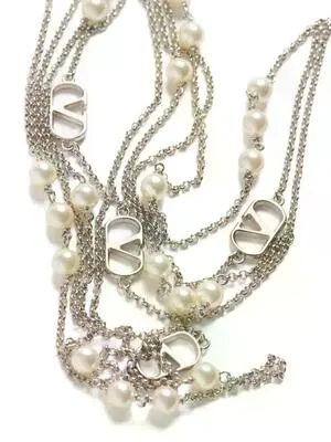 Valentino Garavani Vlogo Signature Necklace With Pearls