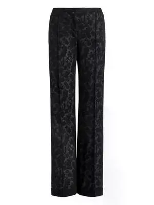 Alberta Ferretti Floral Pattern Trousers - Black