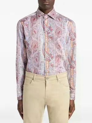 Etro Paisley Satin Shirt - Blue